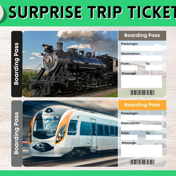 Train Ticket Template - Etsy