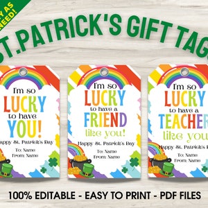 PRINTABLE St Patrick's Day Gift Tag St Patricks Day Tag - Etsy