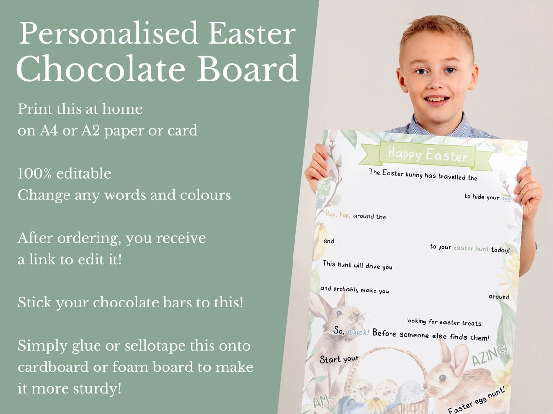 PRINTABLE Easter Candy Bar Poster Sign Personalized - Etsy