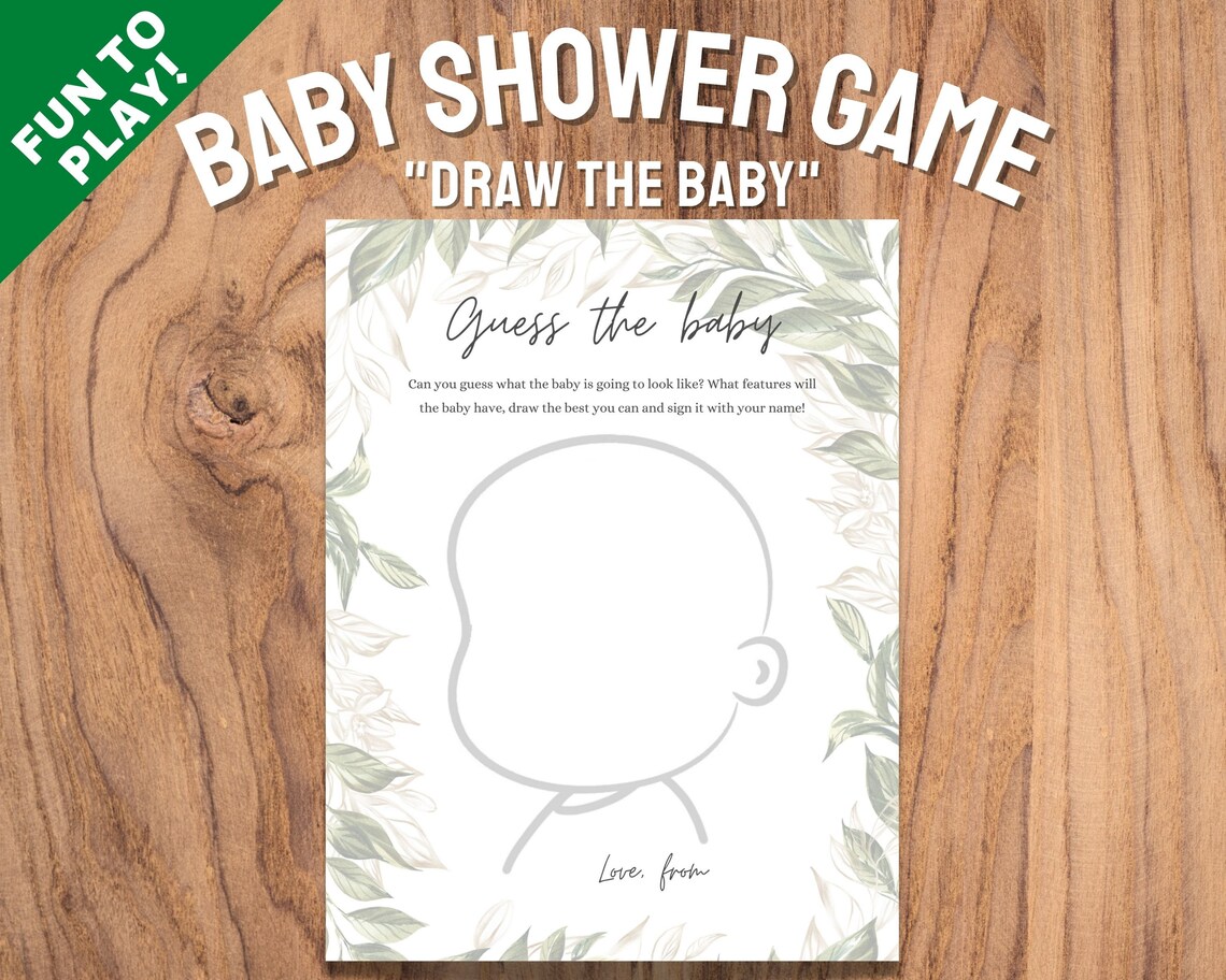 Draw the Baby Baby Shower Games Printable Game Draw Baby - Etsy UK