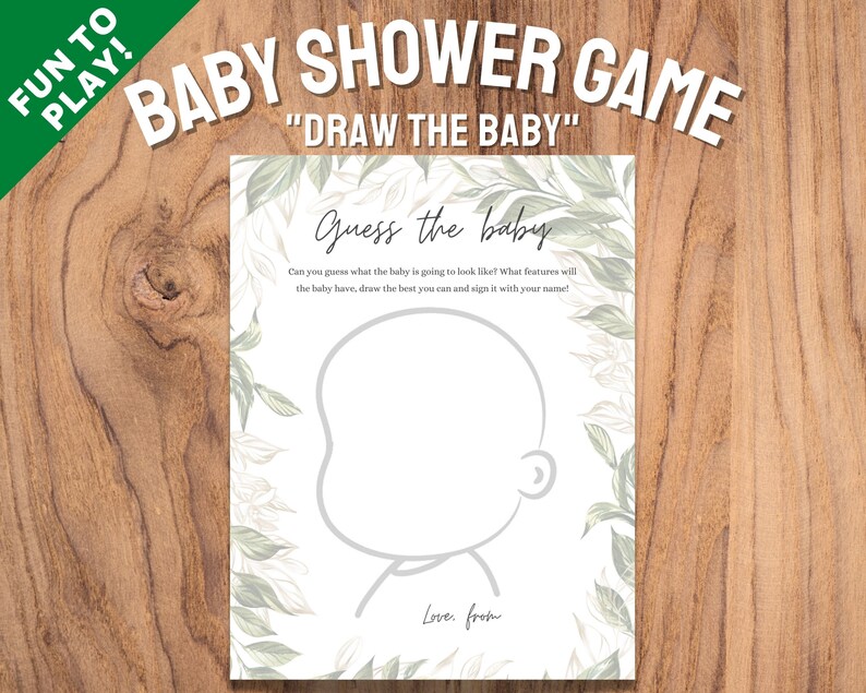 Draw the Baby Baby Shower Games Printable Game Draw Baby - Etsy UK