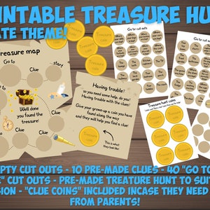 PRINTABLE Pirate Treasure Hunt Clues Scavenger Hunt Clues Birthday ...