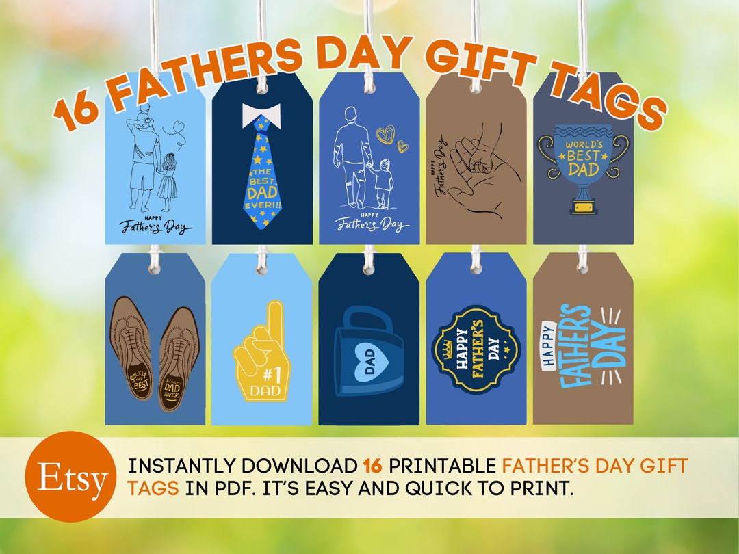 Printable Father's Day Tags, Happy Father's Day, Gift Tags, Father's ...
