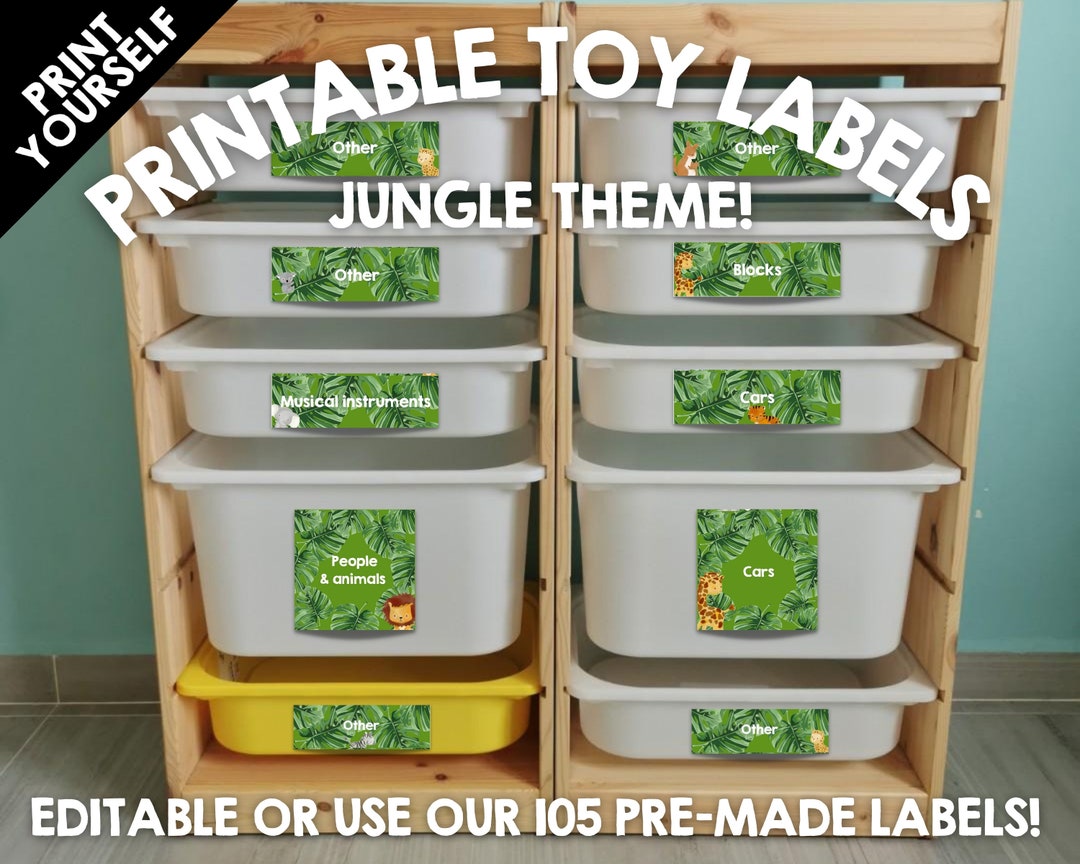 Editable Printable Toy Trofast Bin Storage Labels, Visual Pictures ...