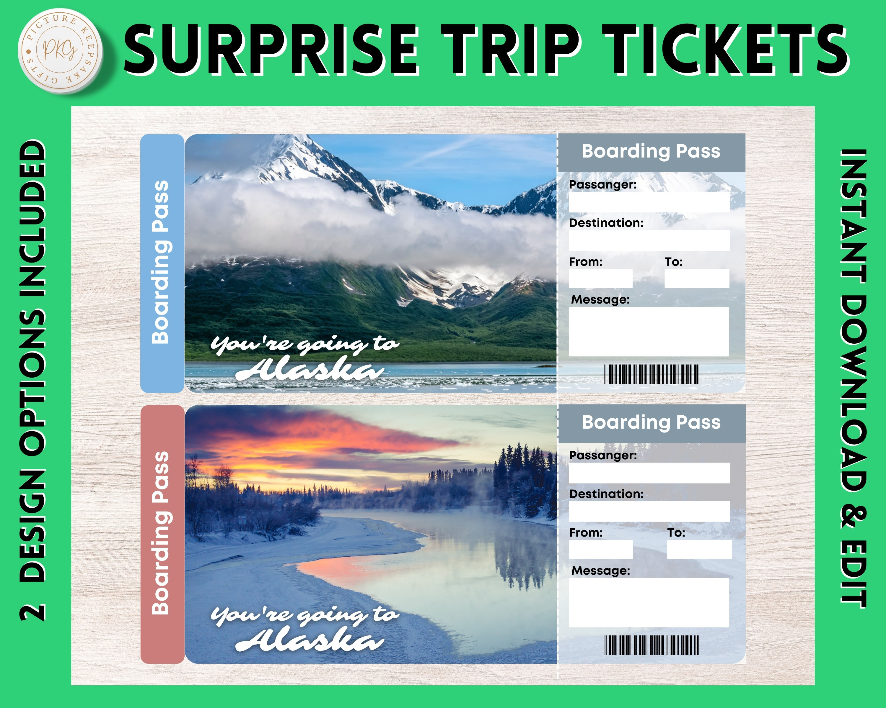 Printable ALASKA Surprise Gift Ticket ALASKA Printable - Etsy