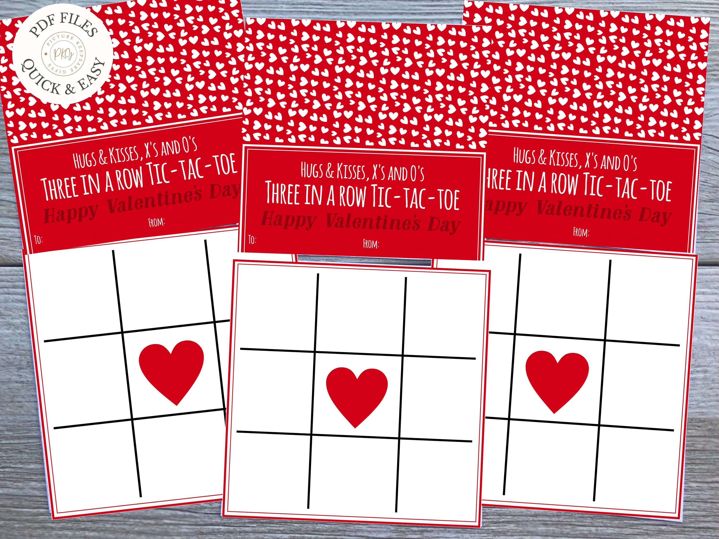 Printable Valentine's Day Tic Tac Toe Cards Valentine Tic | Etsy