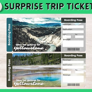 Printable YELLOWSTONE Surprise Gift Ticket YELLOW STONE Printable ...