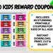 PRINTABLE REWARD COUPON Reward Ticket Rainbow Clipart Printable Coupon ...