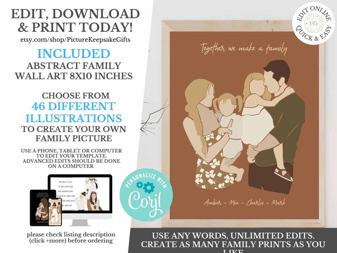 Personalisiertes gesichtsloses Porträt Familie personalisierte ...