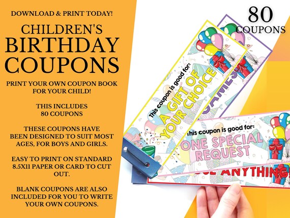 Printable Birthday Coupon Template Editable Gift Voucher | Etsy