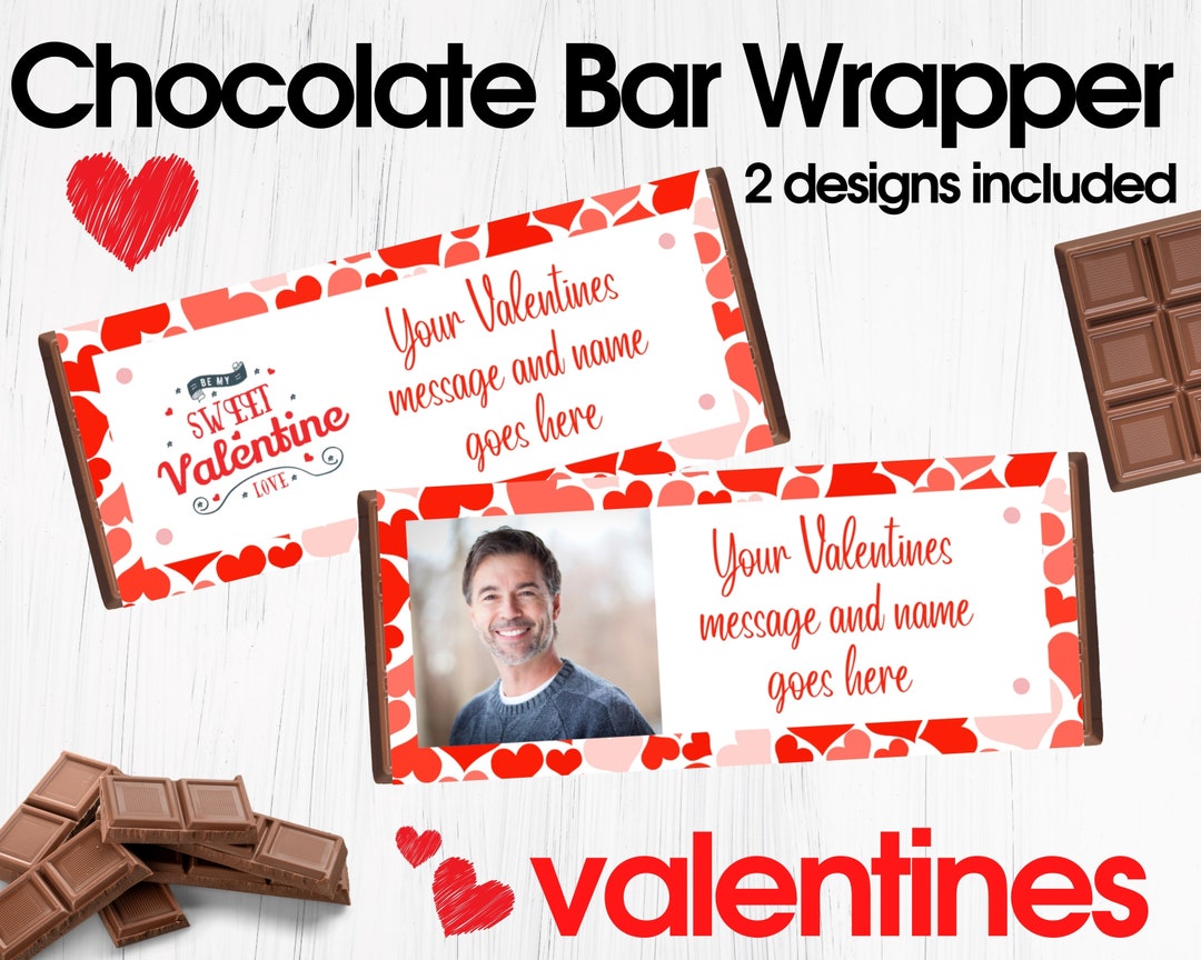 PRINTABLE Valentines Chocolate Bar Wrapper Template, Hershey Bar ...