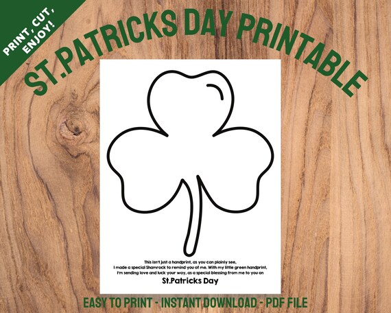 PRINTABLE St. Patricks Day Handprint St Patricks Day Craft | Etsy