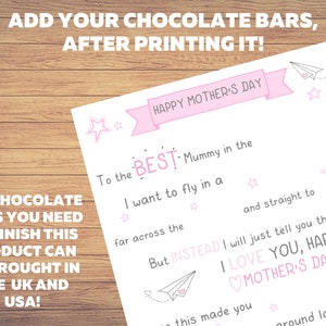 PRINTABLE Happy Mothers Day Candy Bar Poster Sign Personalized ...