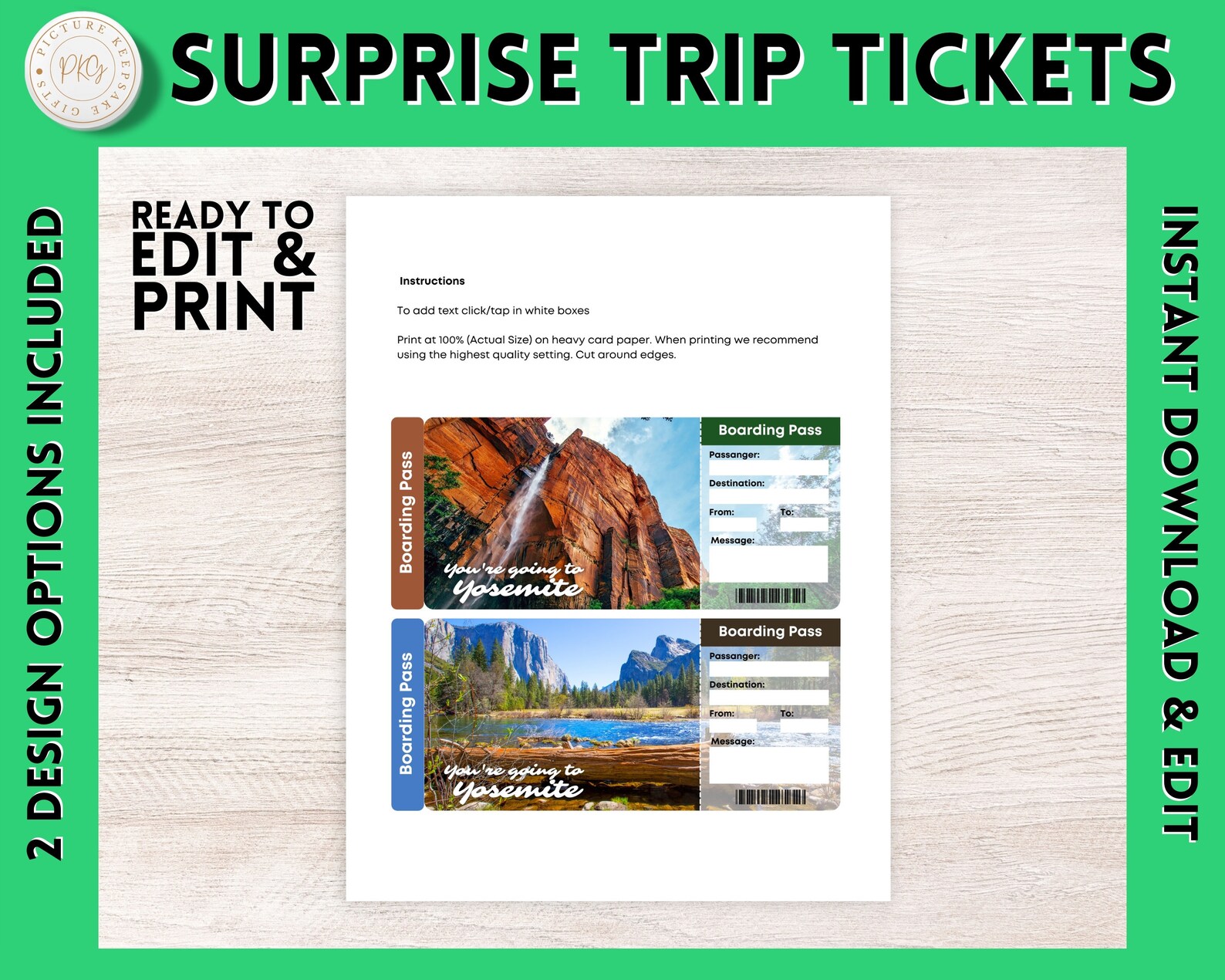 Printable YOSEMITE Surprise Gift Ticket YOSEMITE Printable - Etsy UK