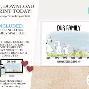 Our Family Personalised Printable Family Name Printable | Etsy