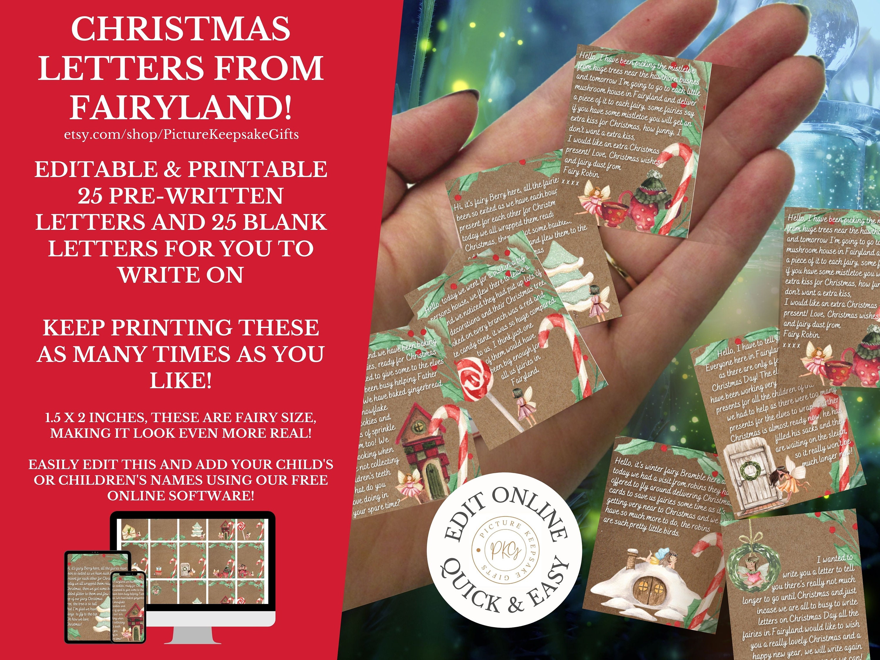 EDITABLE Christmas Fairy Letter for Kids Perzonalise for - Etsy