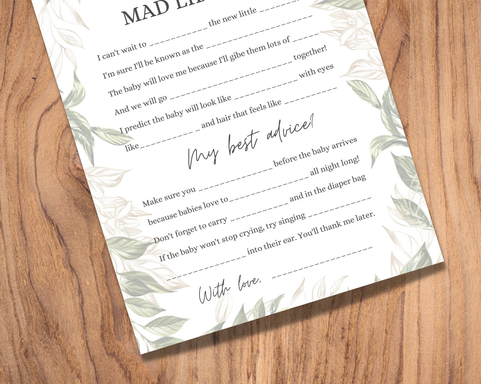 Oh Baby Mad Libs Baby Shower Game Oh Baby Mad Libs Baby - Etsy
