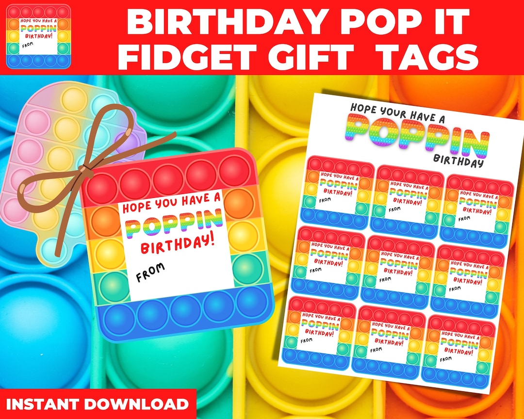 BIRTHDAY Printable Tags Hope You Have a Poppin' BIRTHDAY Day Printable ...