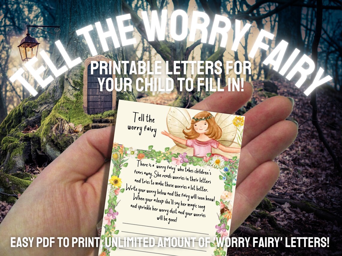 PRINTABLE Worry Fairy Letter From a Fairy INSTANT EDITABLE. | Etsy