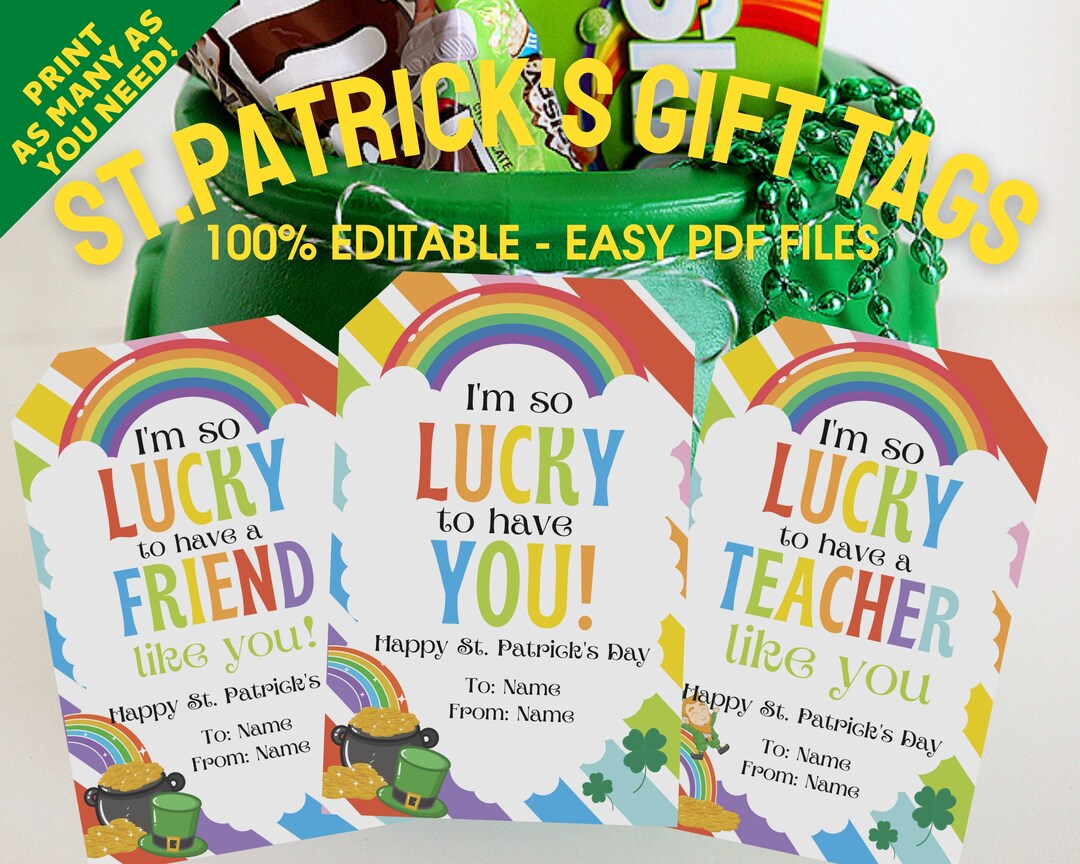 PRINTABLE St Patrick's Day Gift Tag St Patricks Day Tag - Etsy