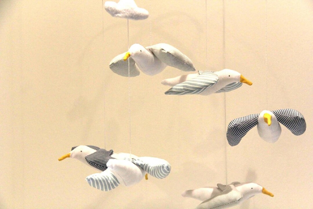 Seagulls Baby Mobile – Handcrafted Coastal Nursery Decor With Seagulls ...