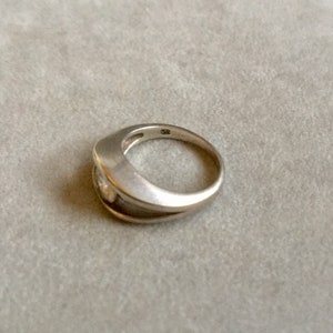 Silver Ring With Single Clear Stone in Oyster Setting U.K. - Etsy
