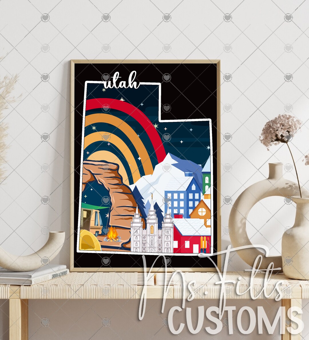 Utah, the Beehive State, Digital Download, 300dpi PNG for Sublimation ...