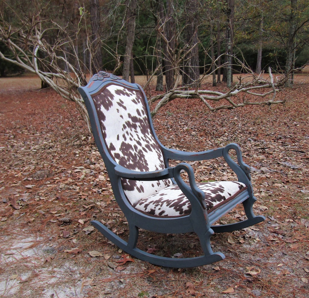 Vintage Distressed Sage Green Gooseneck Rocking Chair Espresso - Etsy