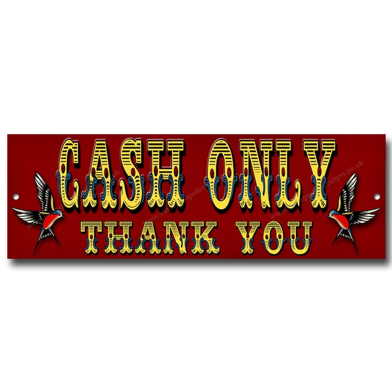 Cash Only Sign - Etsy UK