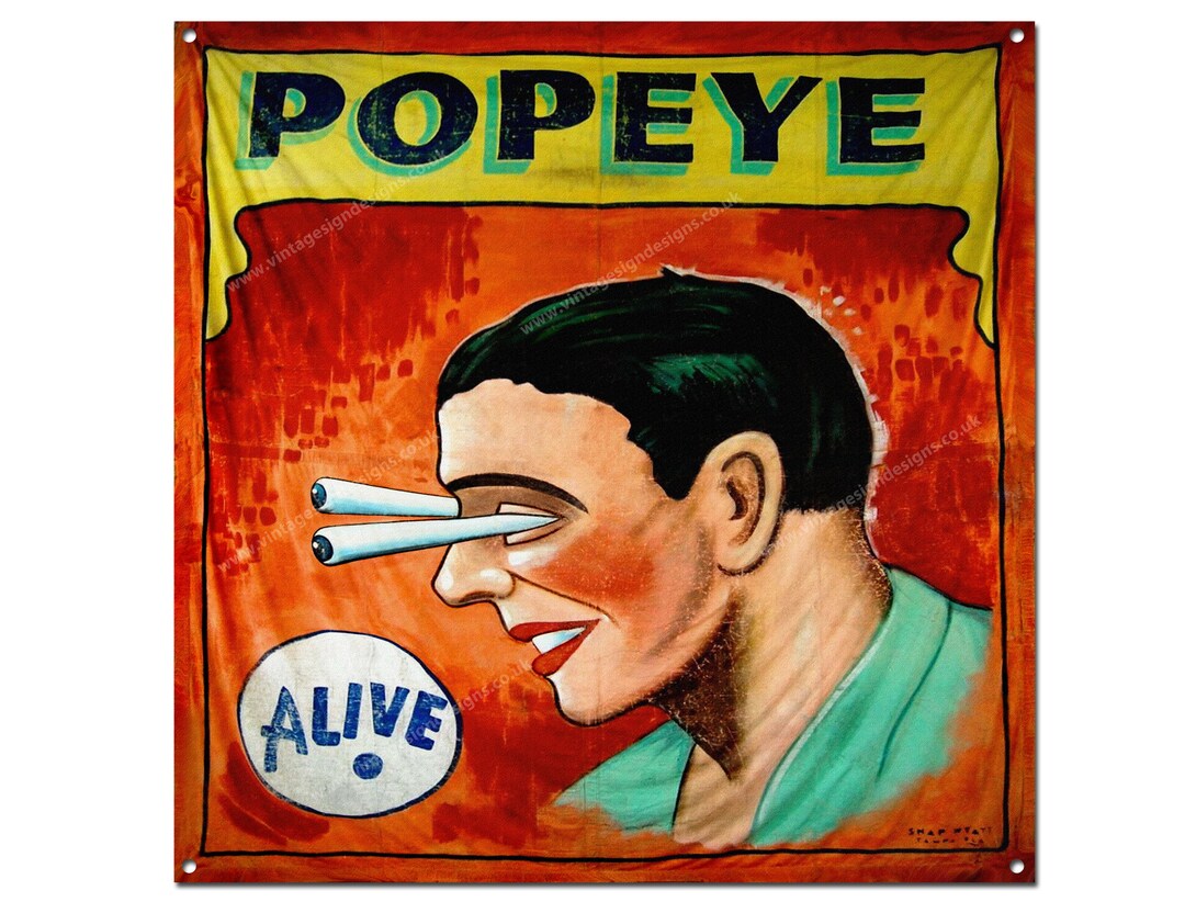 Circus Sideshow Sign-popeye Metal Size 12"x 12"circus Home Decor Sign ...