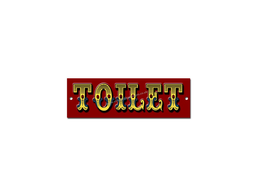 Circus Style/font Restroom,toilet Door Metal Sign. Approx 8" X 2.5" - Etsy