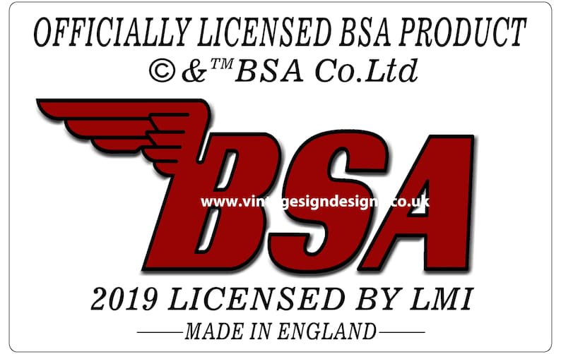 BSA Motorcycles Made in England Machine Cut /shaped Reproduction ...