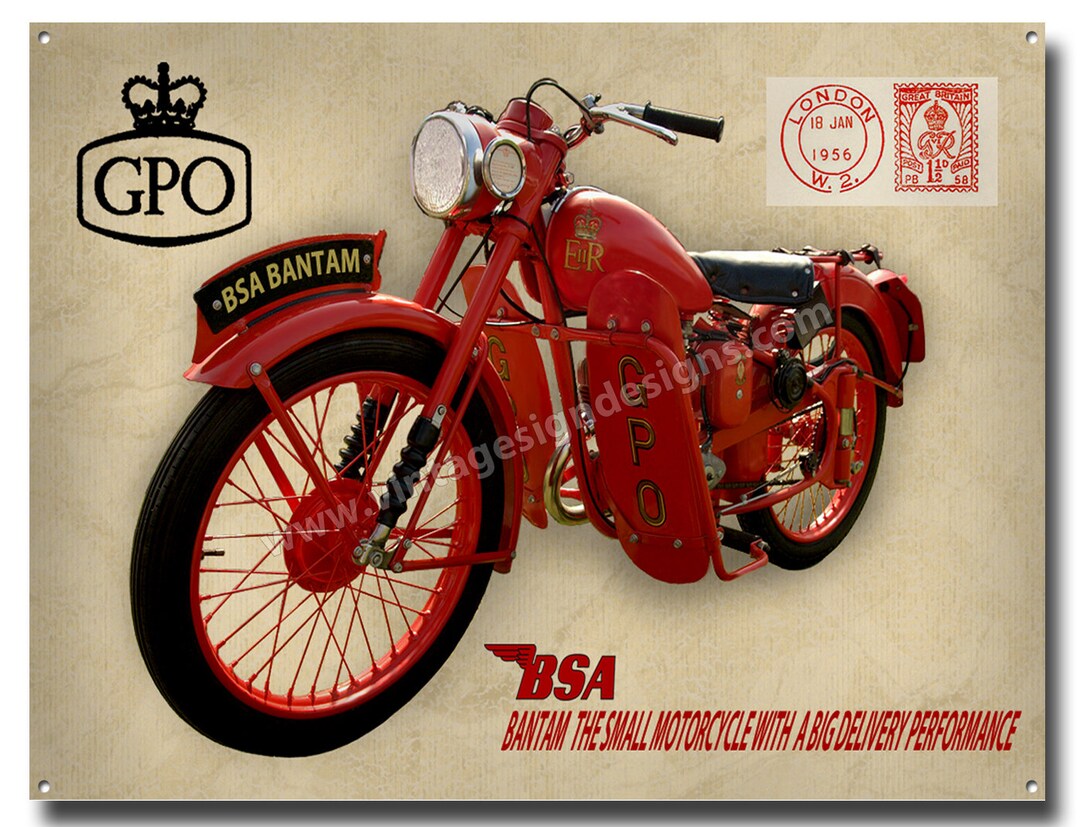 BSA Bantam GPO Motorcycle Metal Sign Size 16x12 - Etsy