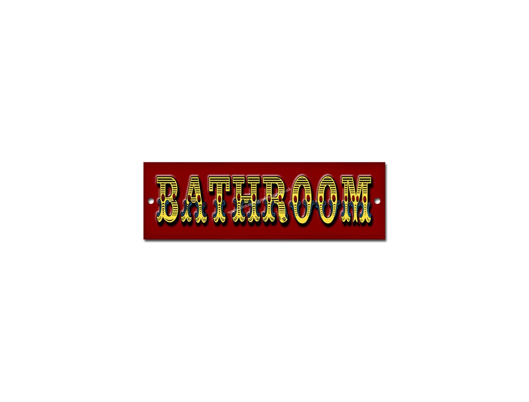 Circus Style/font Bathroom Door Metal Sign. Approx 8" X 2.5" - Etsy