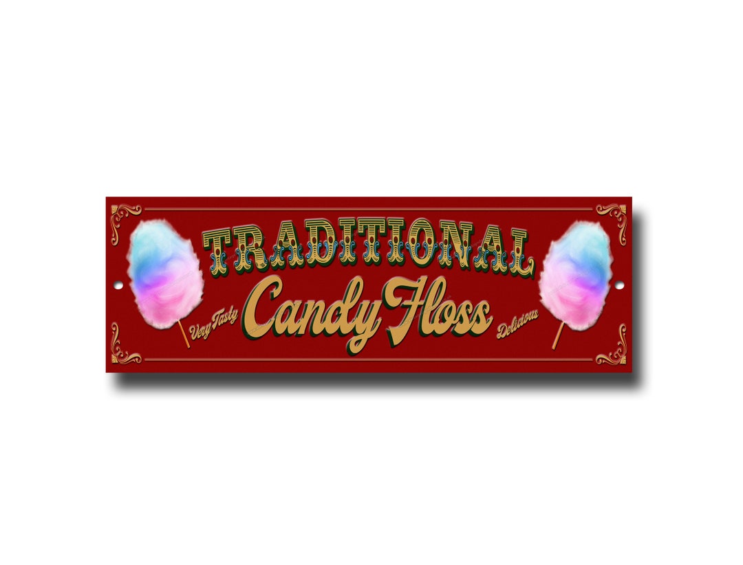 Traditional Candy Floss Fairground,funfair Metal Sign.dimensions 12" X ...