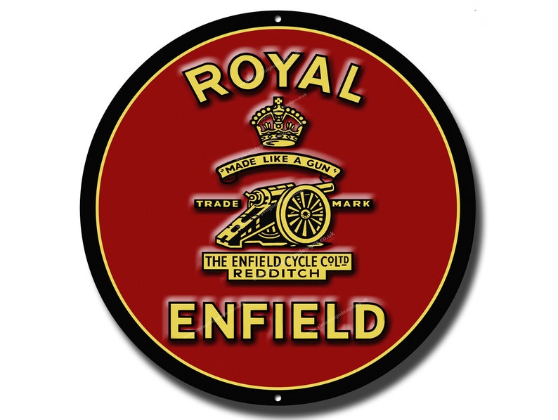 Royal Enfield Made Like a Gun Round Metal Display Sign - Size 12 ...