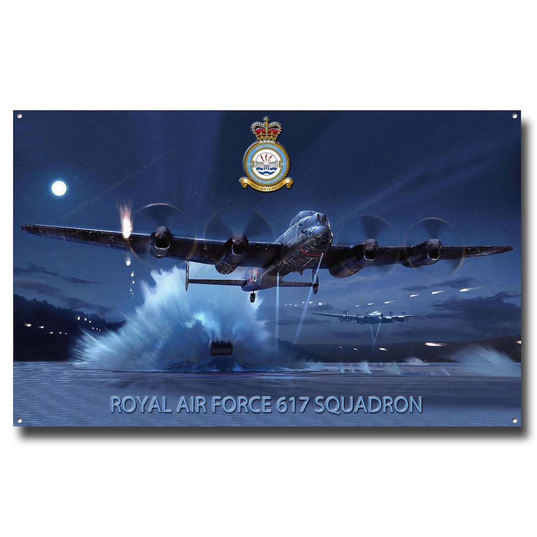 The Dam Busters Raid 1943 Fine Art Metal Sign R.A.F 617 Squadron 12"x19 ...