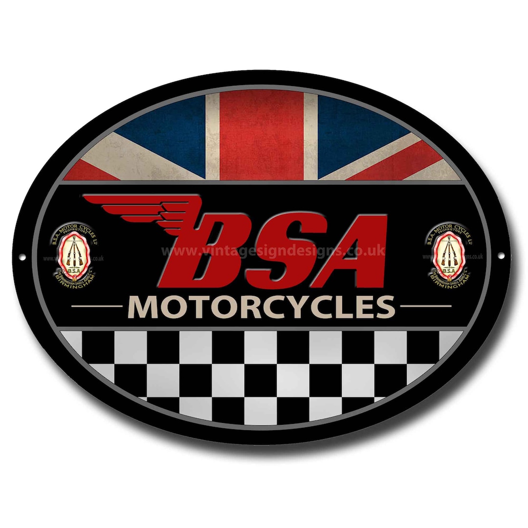 B.S.A Motorcycles Machine Cut / Profiled Oval Metal Sign.officially ...