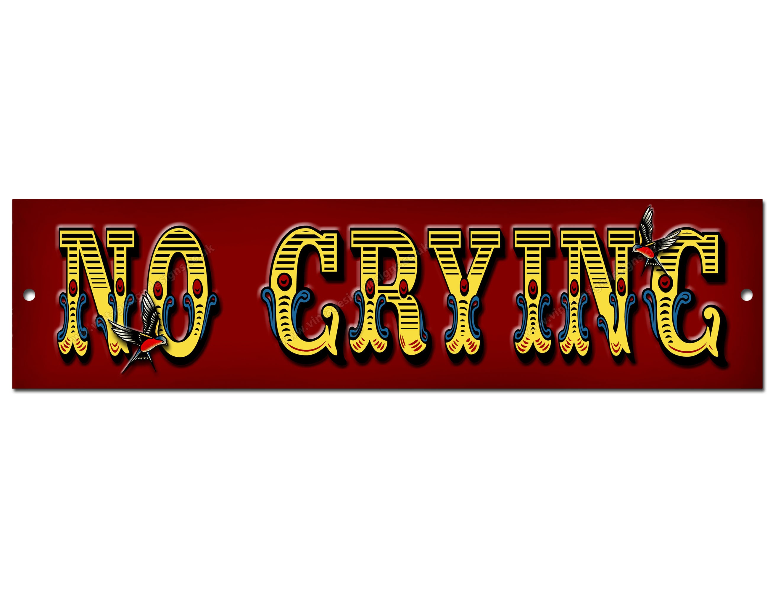 No Crying Sign