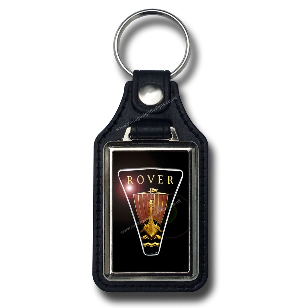 Rover Faux Leather Rectangle Key Ring / Fob. - Etsy