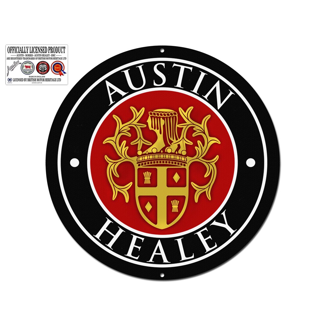 Austin Healey 11" Diameter Metal Sign Officially Licensed 11" Round ...