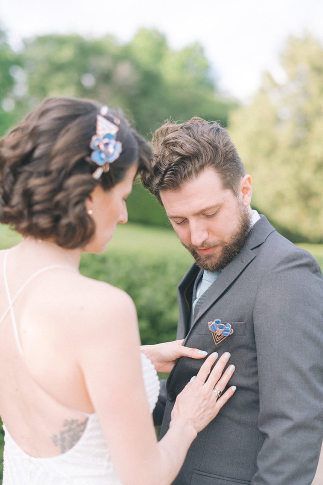 Petals for Him Custom Design, Stained Glass, Boutonnière, Groom ...