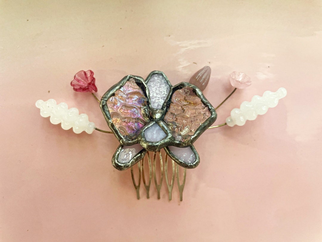 Pretty Little Orchid Bridal Hair Comb Hair Comb Bridesmaids - Etsy