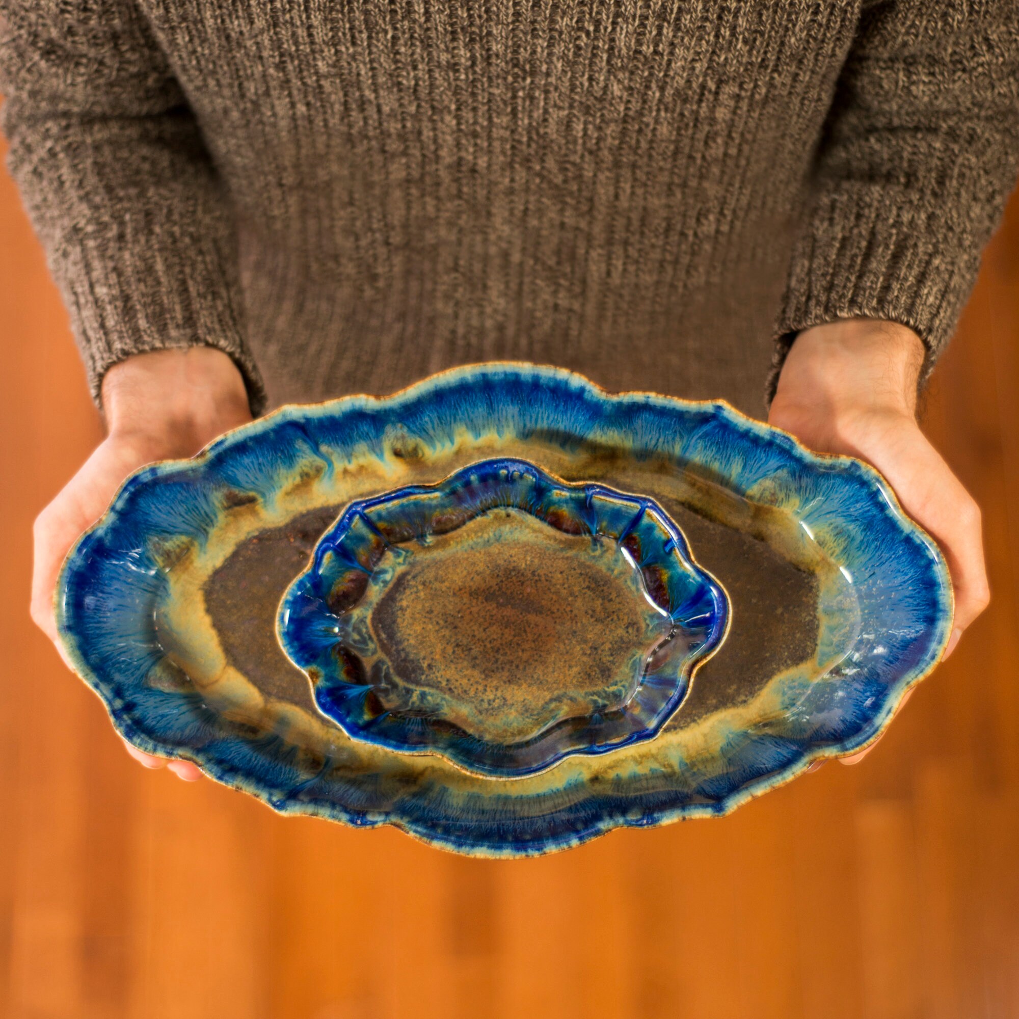 Blue Pottery Key Tray / Key Bowl Great as a Ceramic Trinket - Etsy