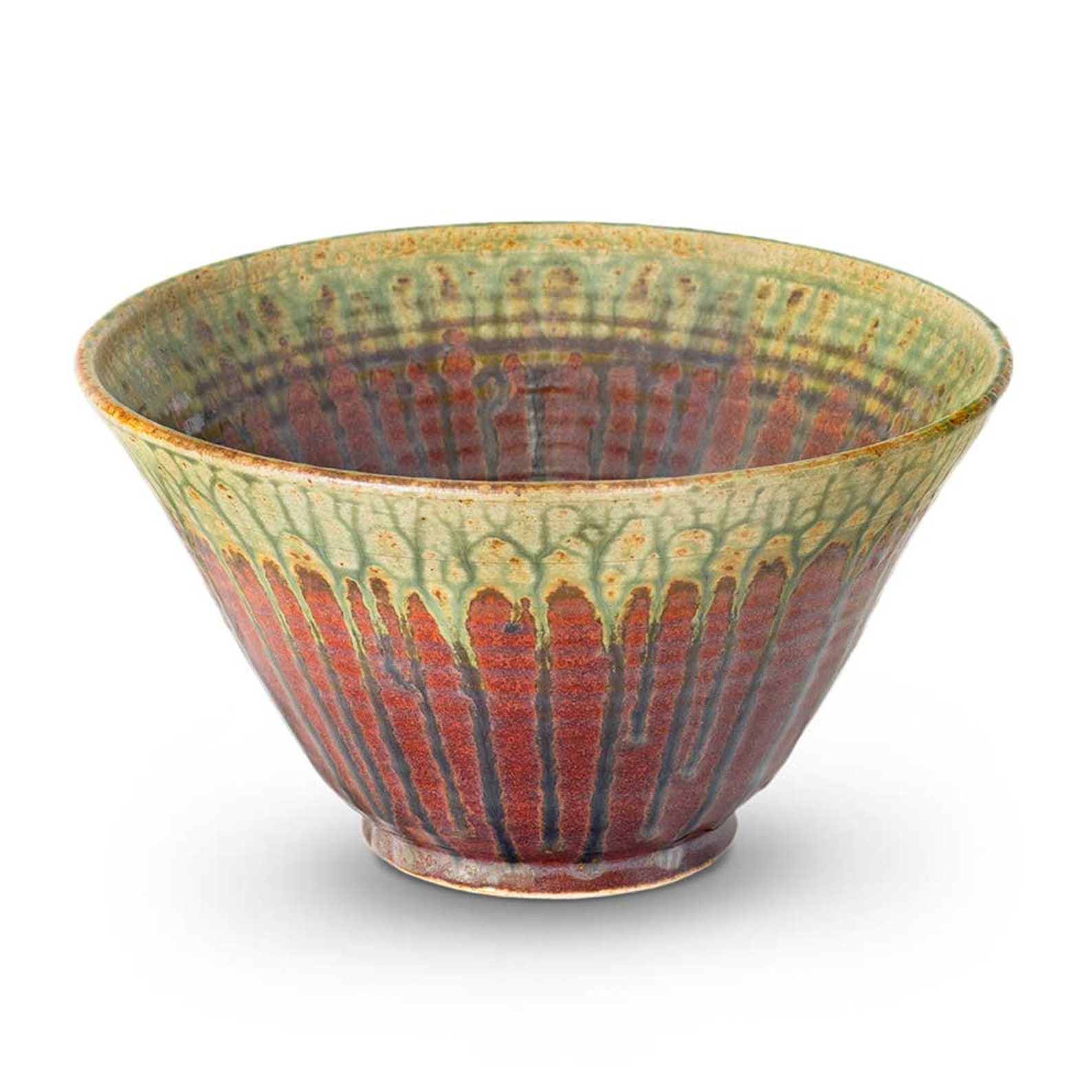 Large Stoneware Bowl in Rustic Red Fruit Bowl Pottery Large - Etsy