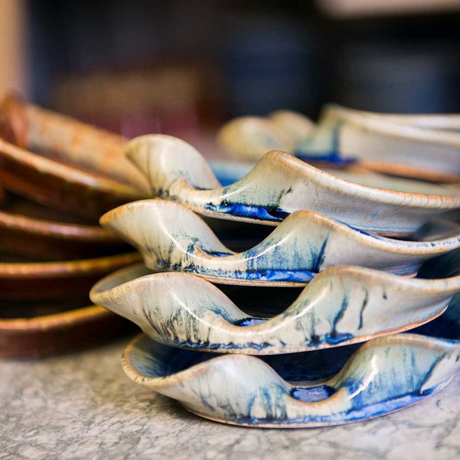 Blue Ceramic Spoon Rest Coffee Spoon Rest Teabag Holder - Etsy