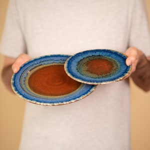 Small Dessert Plate / Small Ceramic Plate / Blue Lunch Plate / Pottery ...