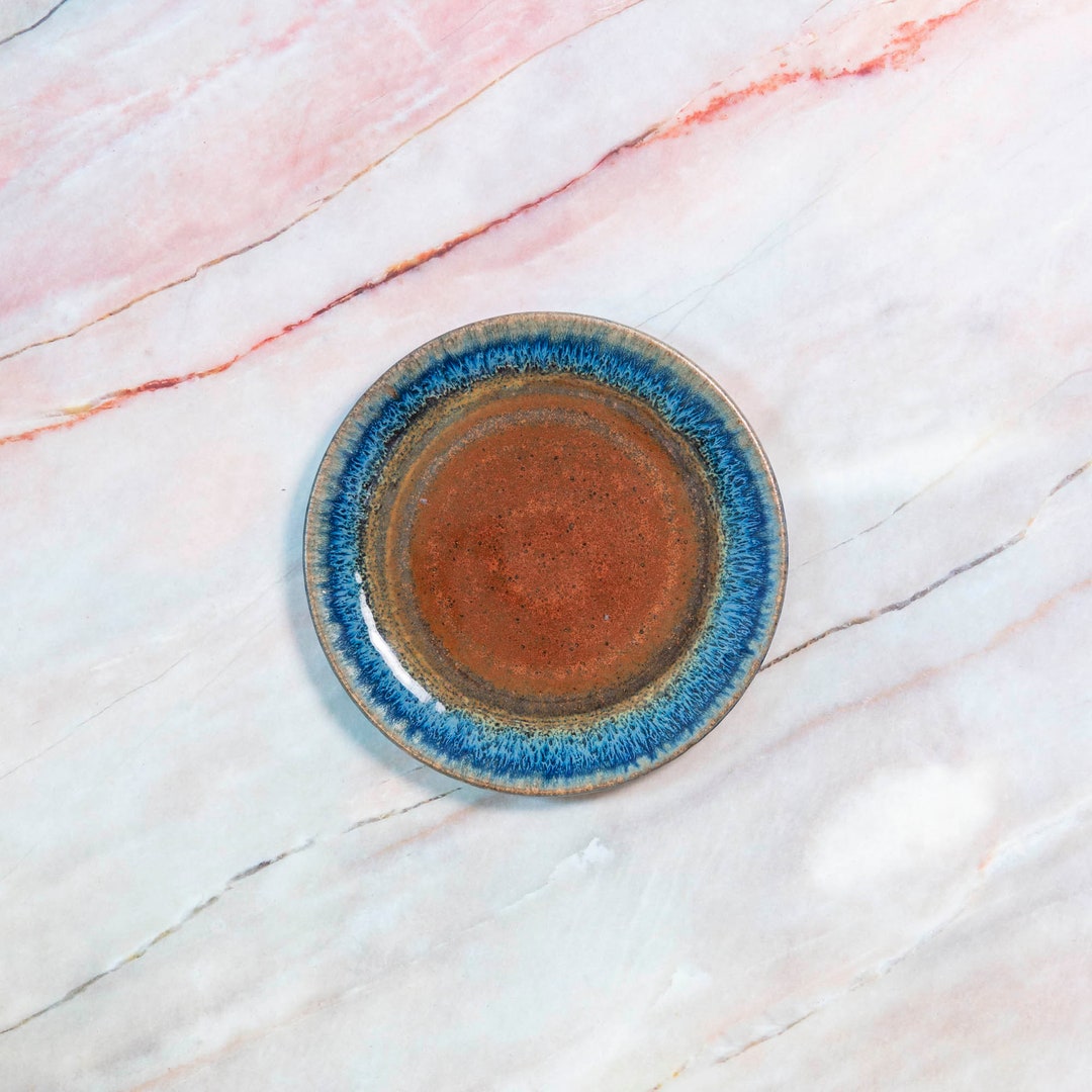 Small Dessert Plate / Small Ceramic Plate / Blue Lunch Plate / Pottery ...