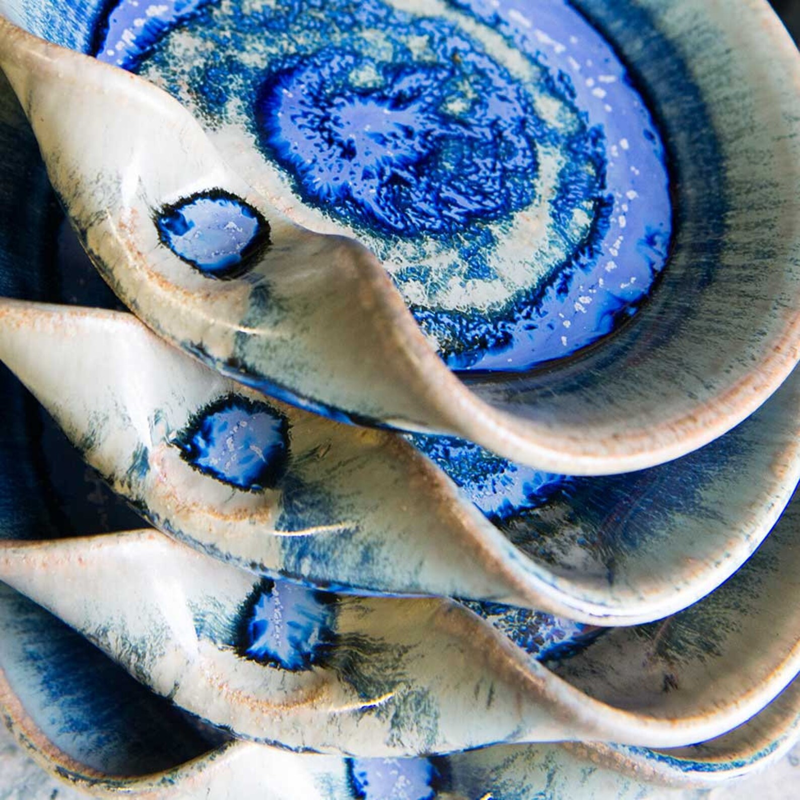 Blue Ceramic Spoon Rest Coffee Spoon Rest Teabag Holder - Etsy