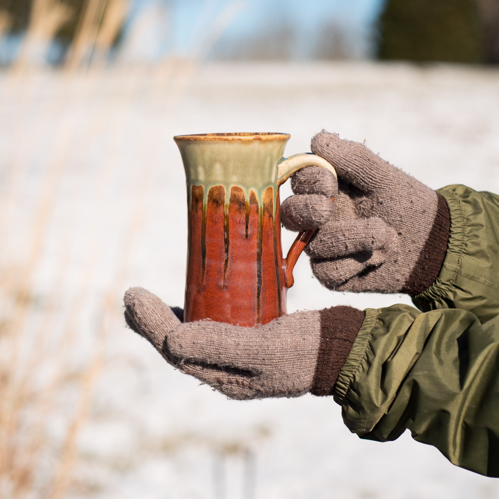 Straight Red Handmade Pottery Mug Pottery Coffee Mugs | Etsy